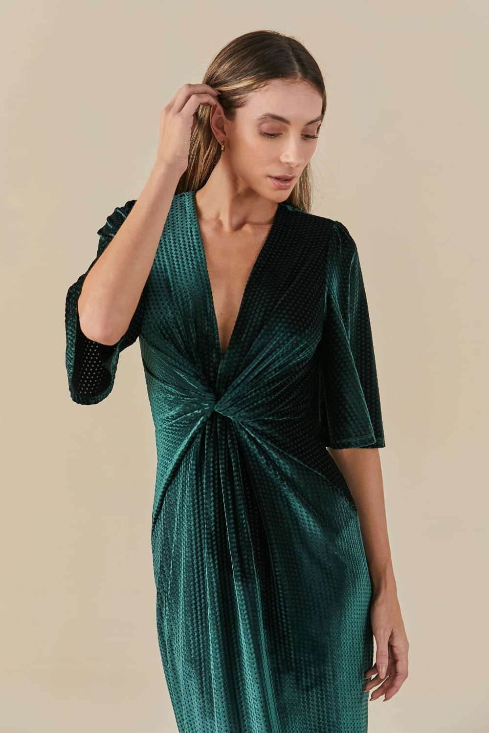 Vestido Maya Veludo Devore - Brooks Donna Oficial | Moda feminina